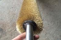 China Brass Wire Roller Brush for Polishing Machine Rust Removal 6 Inch Diameter for sale