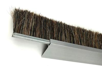 China Custom Aluminum Alloy Horsehair Brush Sealing Strip for Door Dust Prevention 2.5mm Base for sale