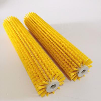 China Nylon Industrial Rotating Cleaning Cylindrical Brush Roller Customizable 200mm for sale