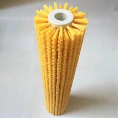 China Customizable Industrial Fruit Cleaning Brush Roller Nylon PP Bristle Dust Cylinder for sale