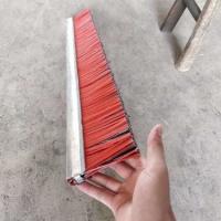 China Red PP Plus Wire Brush Strip for Brick Machine Cleaning Deburring Polishing Custom Size for sale