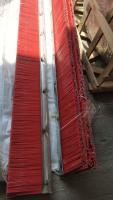 China Red PP Plus Wire Brush Strip for Brick Machine Cleaning Deburring Polishing Custom Size for sale