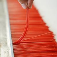 China Red PP Plus Wire Brush Strip for Brick Machine Cleaning Deburring Polishing Custom Size for sale