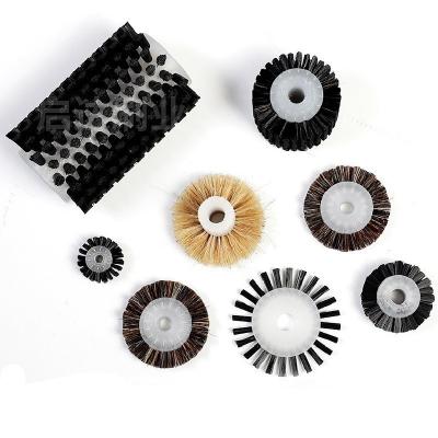 China Industrial Plastic Cylinder Shaft Nylon Spiral Conveyor Cleaning Roller Brush for sale