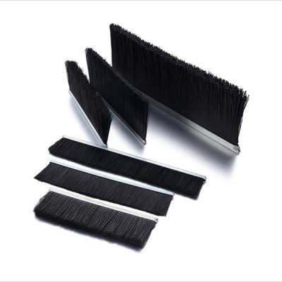 China Customized Nylon PP Strip Brush for Shutter Door Sealing 10mm to 50mm Width for sale