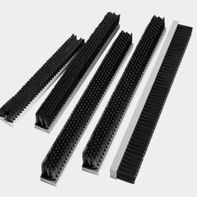 China Custom Industrial Nylon Plate Brush 100-3000mm Length with 10-100mm Bristles for Cleaning and Conveying for sale