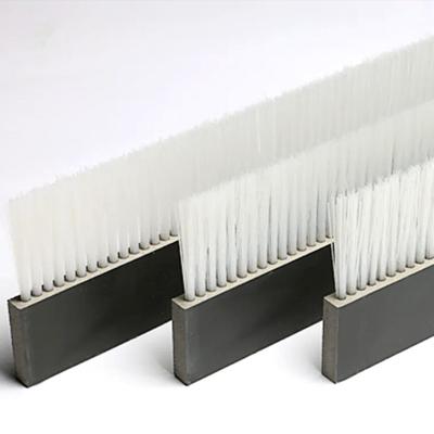 China PVC Nylon PP Base Board Tufted Scrub Flat Lath Brush 100-3000mm Length 10-100mm Bristle Custom Industrial for sale
