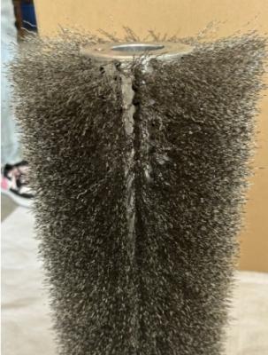 China Customizable Steel Wire Bristle Roller Brush for Metal Polishing 0.5mm Diameter 100mm Length for sale
