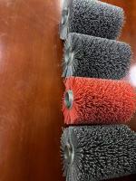China OEM ODM Nylon Abrasive Wire Roller Brush For Steel Plate Cleaning for sale