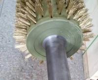China Industrial Custom Copper Wire Cylindrical Brush for Steel Plate Rust Removal 200mm for sale