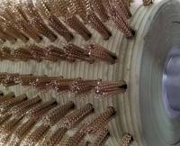 China Industrial Custom Copper Wire Cylindrical Brush for Steel Plate Rust Removal 200mm for sale