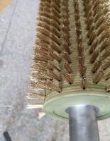 China Industrial Custom Copper Wire Cylindrical Brush for Steel Plate Rust Removal 200mm for sale