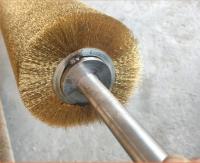 China Customized Industrial Brush 0.15mm Wire Copper Wire Wrapped Roller Brush For Stripping Reed Stems for sale