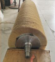 China Customized Industrial Brush 0.15mm Wire Copper Wire Wrapped Roller Brush For Stripping Reed Stems for sale