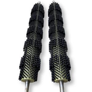 China Industrial Nylon Roller Brush with Shaft for Fruit Cleaning 60-600mm OD Customizable for sale