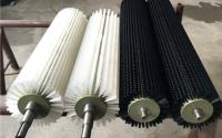 China Industrial Nylon Roller Brush with Shaft for Fruit Cleaning 60-600mm OD Customizable for sale