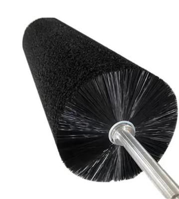 China Custom Spiral Roller Brush High Density Nylon Brush Aluminum Alloy Base 60mm to 600mm OD for Food and Printing Industry for sale