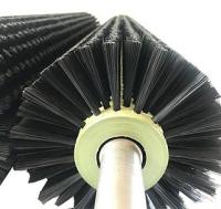 China Industrial Cylindrical Brush Nylon Wire Stainless Steel Shaft 60mm to 600mm OD for Fruit Cleaning Machine for sale
