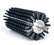 China Industrial Nylon Cylindrical Brush Stainless Shaft Glass Cleaning Brush 60-600mm OD for sale