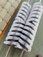 China Industrial Nylon Cylindrical Brush Stainless Shaft Glass Cleaning Brush 60-600mm OD for sale