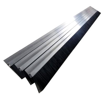 China Customizable Aluminum Alloy Strip Brush Door Seal Weather Stripping 0.1-0.5mm Nylon Bristle for sale
