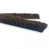 China Custom Natural Horse Hair Door Brush Seal Strip 140°F Galvanized Iron Base for sale