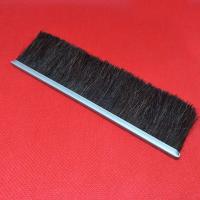 China Custom Natural Horse Hair Door Brush Seal Strip 140°F Galvanized Iron Base for sale