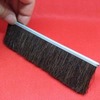 China Custom Natural Horse Hair Door Brush Seal Strip 140°F Galvanized Iron Base for sale