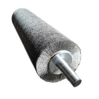 China Customized Industrial Stainless Steel Wire Wrap Roller Brush for Wood Polishing 150mm for sale