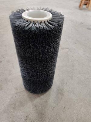 China Custom Nylon Abrasive Wire Roller Brush for Deburring Polishing Grinding 120mm Width for sale