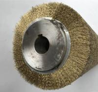China Custom Industrial Cylindrical Brass Wire Wound Roller Brush for Metal Wood Polishing 100mm for sale