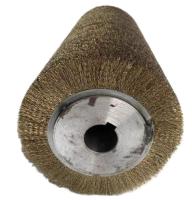 China Custom Industrial Cylindrical Brass Wire Wound Roller Brush for Metal Wood Polishing 100mm for sale