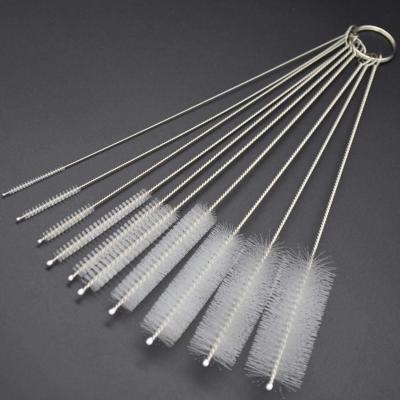 China Straw Cleaning Brush Stainless Steel Nylon Spiral Cleaning Brush for sale