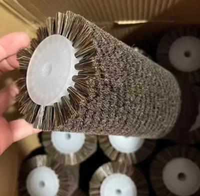 China Customized Wheel Brush Rotary Nylon Horse Hair Polishing Roller Brush for sale