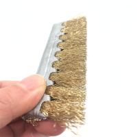 China Custom Double Band Strip Brush Brass Wire Metal Backing Cleaning Descaling Industrial Strip Brush for sale
