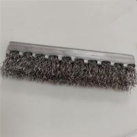 China Customized Size Strip Brush Metal Backing Steel Wire Descaling Cleaning Strip for sale