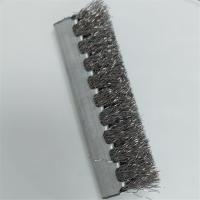 China Customized Size Strip Brush Metal Backing Steel Wire Descaling Cleaning Strip for sale