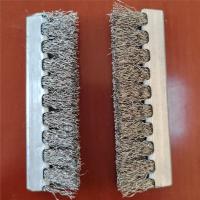 China Customized Size Strip Brush Metal Backing Steel Wire Descaling Cleaning Strip for sale