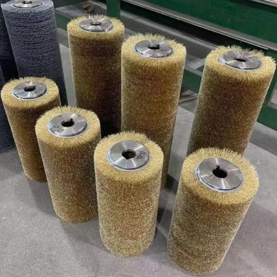 China Customized Coppered Steel Wire Brush Roller Polishing Sanding Drums for sale