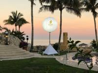 China LED800W Advertising Moon Balloon Light With 2 Sides Logo Printing Pearl Series for sale