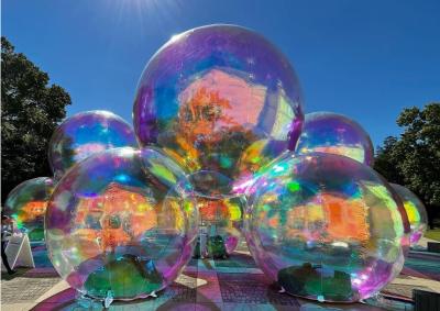 China 3m 5m Inflatable Lighting Decoration Laser Reflective Rainbow Crystal Bubbles for sale