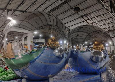 China PVC Sealed Inflatable Mirror Ball Metallic Pearlescent Inflatable Spheres 5M 6M for sale