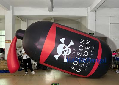 China Inflatable Pvc Poison Bottle  Balloon 5.8m Long And 1.8 Dia Logo Printing Branding Advertising for sale