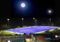 China 4.5m Lighted Inflatable Planet Moon Event Lighting Balloon For Advertisement Decoration for sale