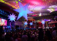 China 2m Diameter Giant Inflatable Beautiful Advertising Led Lighting Star For Wedding for sale