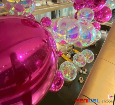 China 40-80cm Small Inflatable Mirror Balloons In Silver Gold Red Green Blue for sale