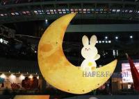 China 3m Moon Rabbit Shopping Mall Festival Decoration Atmosphere Inflatable Advertising Balloon Light for sale