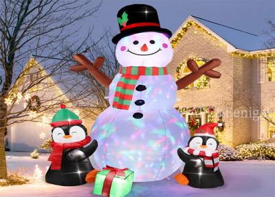 China Christmas Inflatable Christmas Decorations Snowman Penguin Gingerbread Man with LED Mood Light for sale