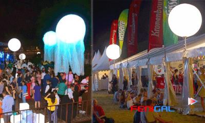China Eye Catching Inflatable Event Lighting 220V LED Balloons For Exhibitions for sale