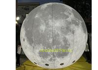 China 2m / 6.5ft Inflatable Grey Moon Planet With Light Hanging For Events Decoration for sale
